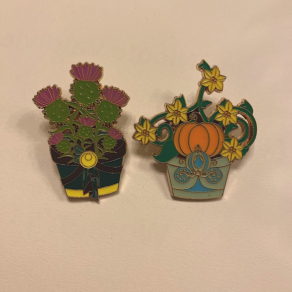 Disney | Other | Disney Princess Flower Enamel Pins | Poshmark